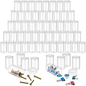 JOVITEC 200 Pcs Plastic Film Canister Holder 35 mm Empty Camera Reel Containers Storage Containers Case with Lids for Small Accessories Fish Hook Film Beads (Clear)