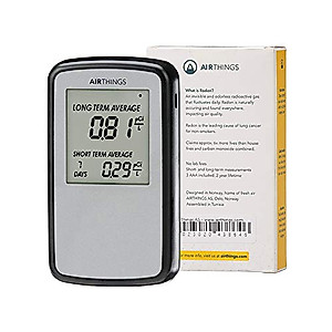 Airthings Corentium Home Radon Detector 223 Portable, Lightweight, Easy-to-Use, (3) AAA Battery Operated, USA Version, pCi/L