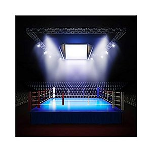 LFEEY 6x6ft Vinyl Boxing Backdrop for Photography Empty Professional Lighting Boxing Ring Void Squared Circle Prize Ring Arena Backdrop Sports Theme Party Supplies Birthday Photo Booth Studio Prop