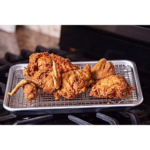 Hamilton Housewares Stainless Steel Cooling Rack - Heavy Duty and Oven Safe, Good for Cooling, Baking and Roasting - Perfect for Cookies, Cakes & More - Fits Perfectly in Quarter Sheet Pan(8.5" x 12")