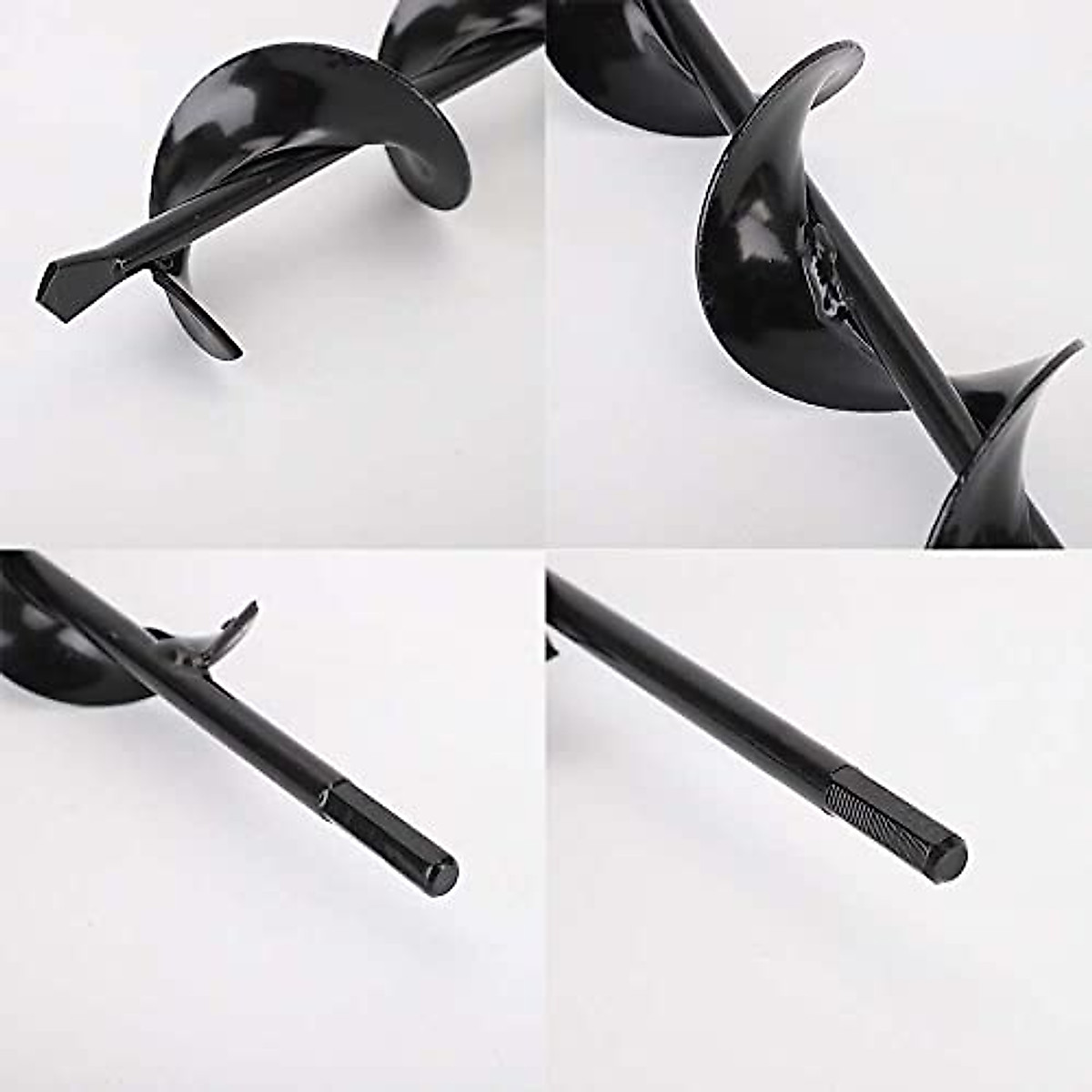 Auger Drill Bits for Planting 2 Pack, 1.8"x15"&2.6"x22.8" Garden Auger Spiral Drill Bit Earth Auger Drill for 3/8" Hex Drive Bulb Planter Tool Black