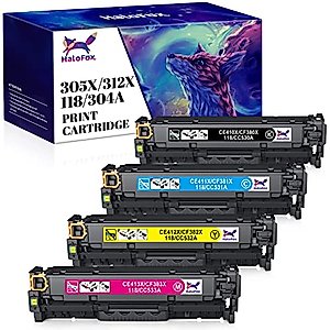 HaloFox Remanufactured Toner Cartridge Replacement for HP 305X 305A 312X 312A 304A Canon 118 for Canon Color Imageclass MF8580CDW MF8380CDW for HP Color Laserjet Pro MFP M451dn CP2025DN Printer 4 Pack