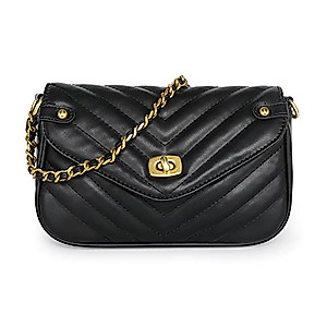 Montana West Quilted Small Crossbody Bags for Women Trendy Designer Shoulder Purses and Handbags with Coin Purse, 2PCS Set (Black)