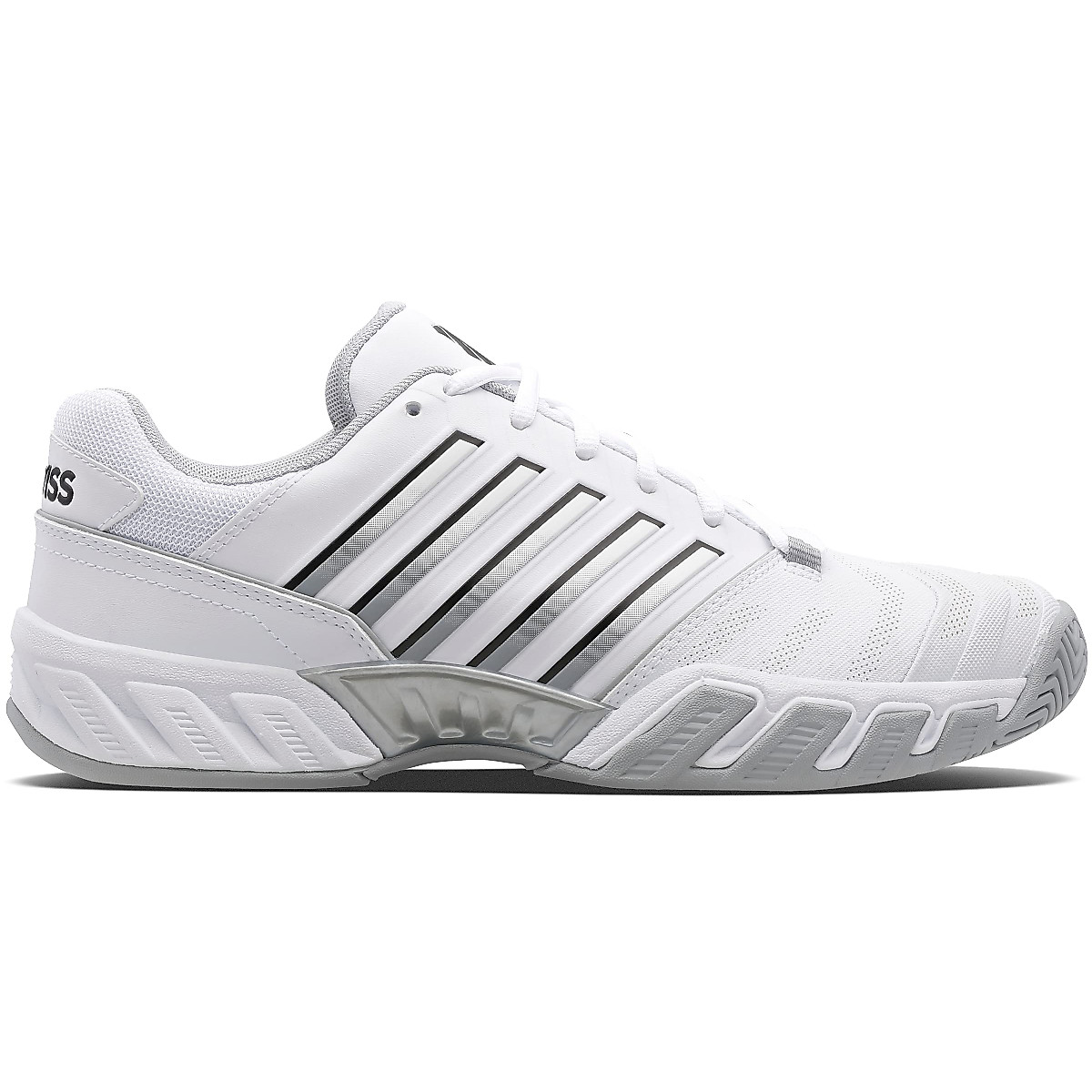 K-Swiss Men's Bigshot Light 4 Tennis Shoe, White/Highrise/Black, 11 M