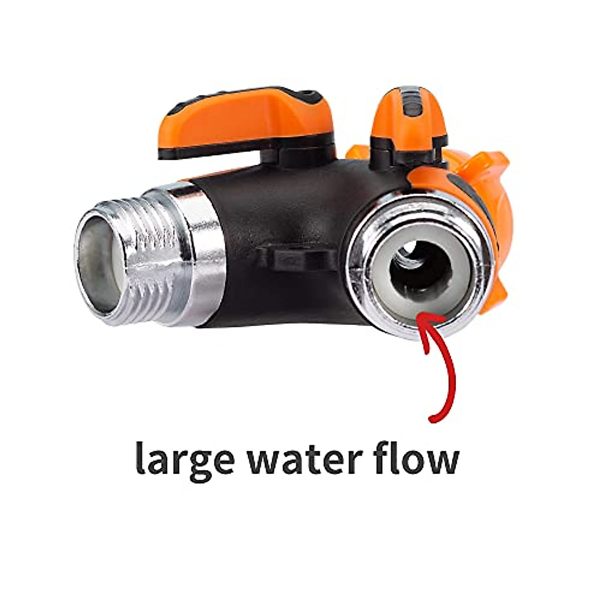 Giraffe Tools Garden Hose Splitter 2 Way Heavy Duty, Y Water Hose Bib Adapter, 3/4" Thread Brass Fitting, High Flow Hose Connector for Outdoor Faucet Spigot, Separate Shut-off Valve, 1 Pack