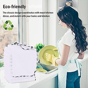 SWEET DOLPHIN Kitchen Dishcloths Dish Towels Rayon Made from Bamboo, Super Absorbent Cleaning Cloths, 7 x 9 Inch, 10 Pack, White