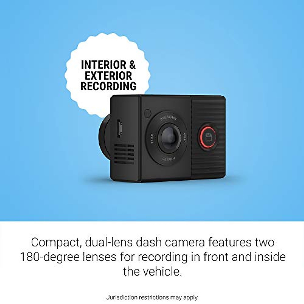 Garmin Dash Cam Tandem, Front and Rear Dual-Lens Dash Camera & SanDisk 256GB High Endurance Video microSDXC Card with Adapter for Dash Cam and Home Monitoring Systems