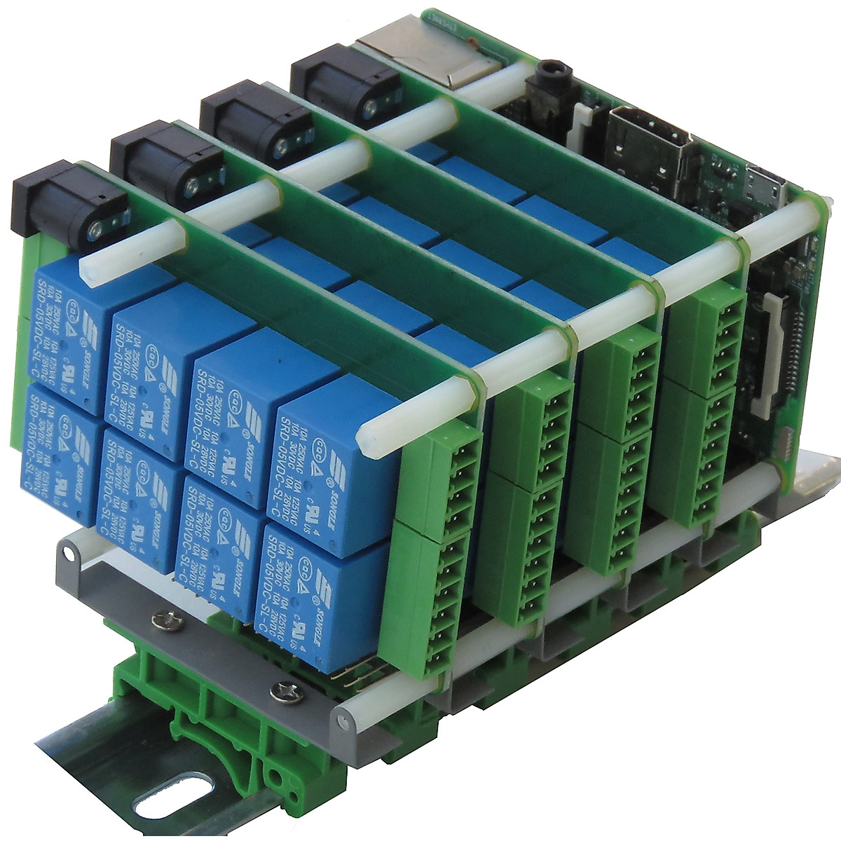 DIN-Rail Kit Type 2 Perpendicular Mount for Raspberry Pi