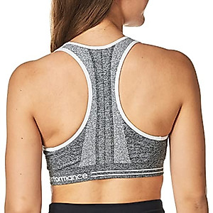 Calvin Klein Performance Women's Medium Impact Reversible Sports Bra (Standard and Plus Sizing), Heather Grey/White