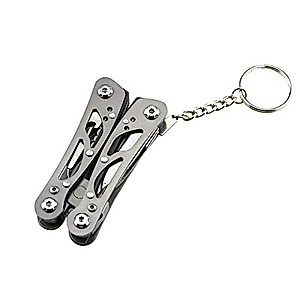 Mini Multitool Outdoor Small Pliers,Pocket Multitool Mini Pliers With Knife,Smart Plier,Bottle Opener,Double-sided polishing multools,15 In 1 Stainless Steel Accessible Tools(Grey)