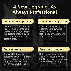 KZ ZSN PRO X Wired Earbuds in Ear Monitor Earphones, Hybrid Dynamic Driver Balanced Armature IEM Earbuds, Dual Driver 1DD 1BA Deep Bass Stereo Sound Ergonomic Headphones Monitor