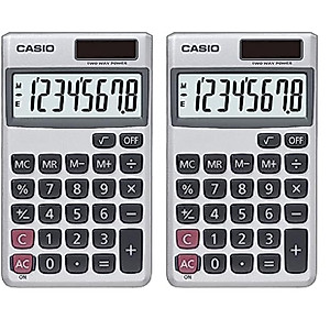 Casio SL-300SV Solar Powered Standard Function Calculator (Pack of 2)