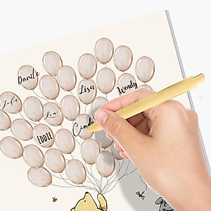 Winnie Baby Shower Decorations-Baby Shower Games-Baby Shwoer Party Decor- Baby Shower Table Sign Centerpieces-Baby Shower Games Pooh Birthday Supplies Party Decorations-Guest Book