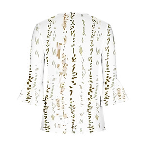 My Orders Placed Recently by me Blouses for Women 3/4 Sleeve Tops for Women Trendy 2023 Floral Print Tunic Shirts Bell Sleeve v Neck Casual Loose Blouses Beige S