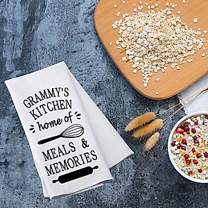PWHAOO Funny Grandma’s Kitchen Towel Grandma’s Kitchen Home of Meals and Memories Kitchen Towel Grandma Kitchen Decor (Home of Meals T)