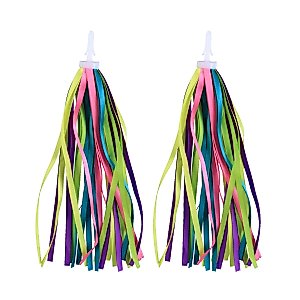 BESPORTBLE 1 Pair Kids Bike Handlebar Streamers Ribbons Bicycle Grips Tassels for Children Baby Carrier Accessories - Colorful