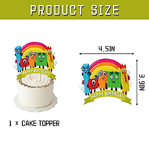 Numberblocks Party Decorations, 17 Pcs Number Theme Cake Cupcake Topper for Kids Numberblocks Birthday Party Supplies Cake Decorations