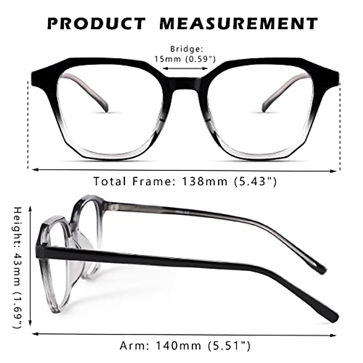 Haygafe Vintage Clear Glasses for Women Men Cute Square Frame Fake Non-prescription Eyeglasses