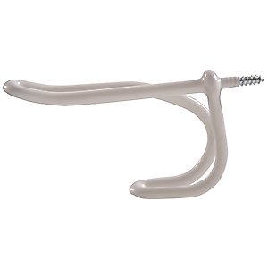 Hardware Essentials 852897 Wire Coat and Hat Hook White Vinyl -2 Pack