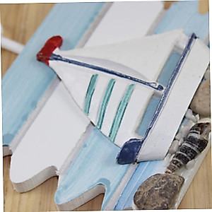 FUNOMOCYA 2Pcs Mediterranean Style Hooks Decorative Wall Hook Nautical Coat Hanger Ocean Decor Key Hanger Hooks Beach Wall Hook Home Decoration Wood Decor Wall Hanger Wall Mount Towel Wooden