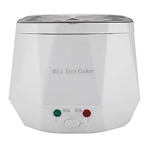 Fdit Mini Rice Cookers 24V 1.3 L Electric Rice-cooker Food Steamer for Truck Car Cooking for Soup Porridge Rice Noodles Portable 180W(white)