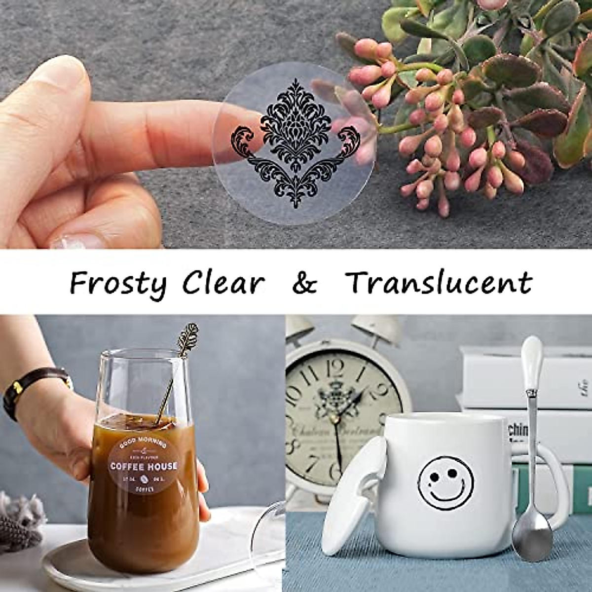 Printable Vinyl Sticker Paper for Inkjet Printer - 8.5 x 11 Inches 15 Sheets Translucent Premium Waterproof Sticker Paper - Dries Quickly and Holds Ink Beautifully