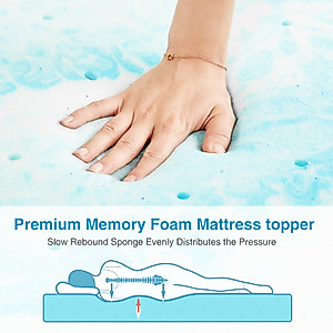 Mattress Topper, Twin Size Cooling Memory Foam Bed Toppers, 2 Inch Soft Mattress Pads for Sleeper Sofa, RV, Camper, CertiPUR-US Certified
