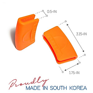 TECHEF - Silicone Pot Holders/Pinch Grips/Oven Mitts/ (Orange, Set of 2)/ Made in Korea