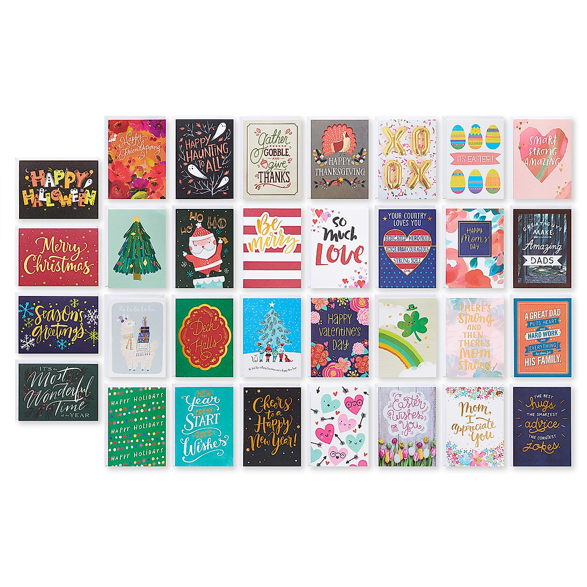 American Greetings Deluxe Holiday Card Assortment, Graduation, Fathers Day, Birthdays and All Occasions (33-Count)