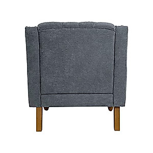 GIA Home Furniture Series Polyester Linen Armchair with Button Tufted Upholstered Accent Chair for Living Room, Reading, Bedroom, Gray