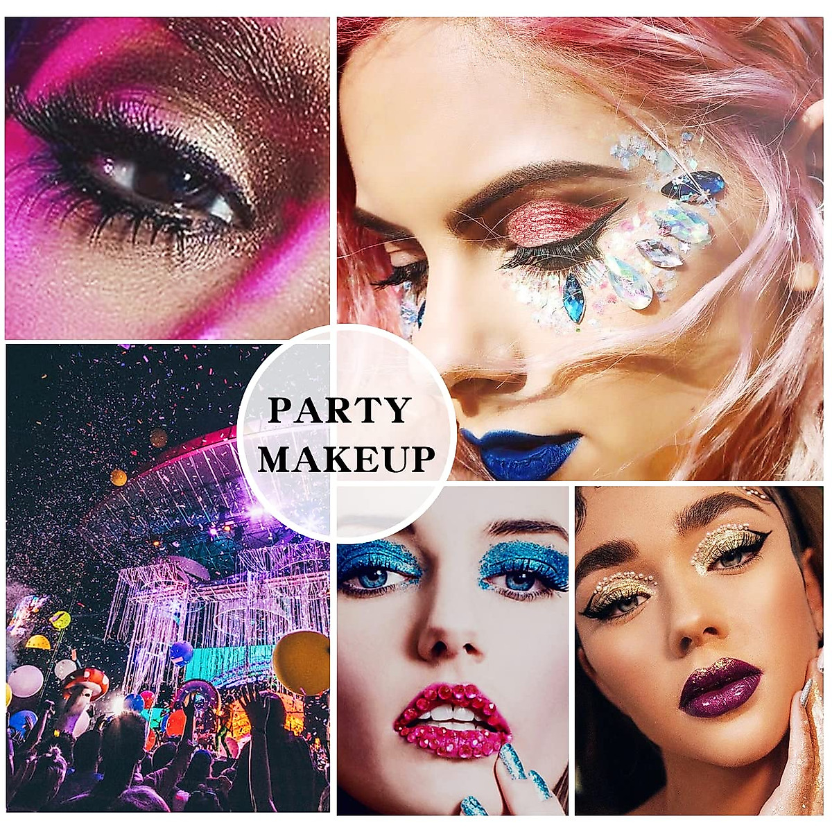 VOLLUCK 10 Colors Glitter Eyeliner liquid, Metallic Shimmer Glitter Eyeshadow, Long Lasting Waterproof Sparkling Eyeliner Eye Shadow Set for Party Festival Makeup