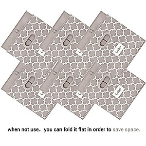 homyfort 11 Inch Cube Storage Organizer Bins-Foldable Fabric Storage Cubes Bin Container Box with 2 Plastic Handles for Boys,Girls,Nusery,Clothes,Pantry Closet,Shelf,Kids Room Set of 6 (Light Coffee)