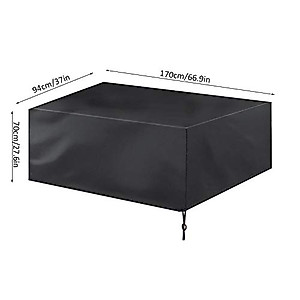 Furniture dust Proof Cover Outdoor Garden Oxford Cloth Waterproof Table Chair Dust Cover,Black (170 * 94 * 70)
