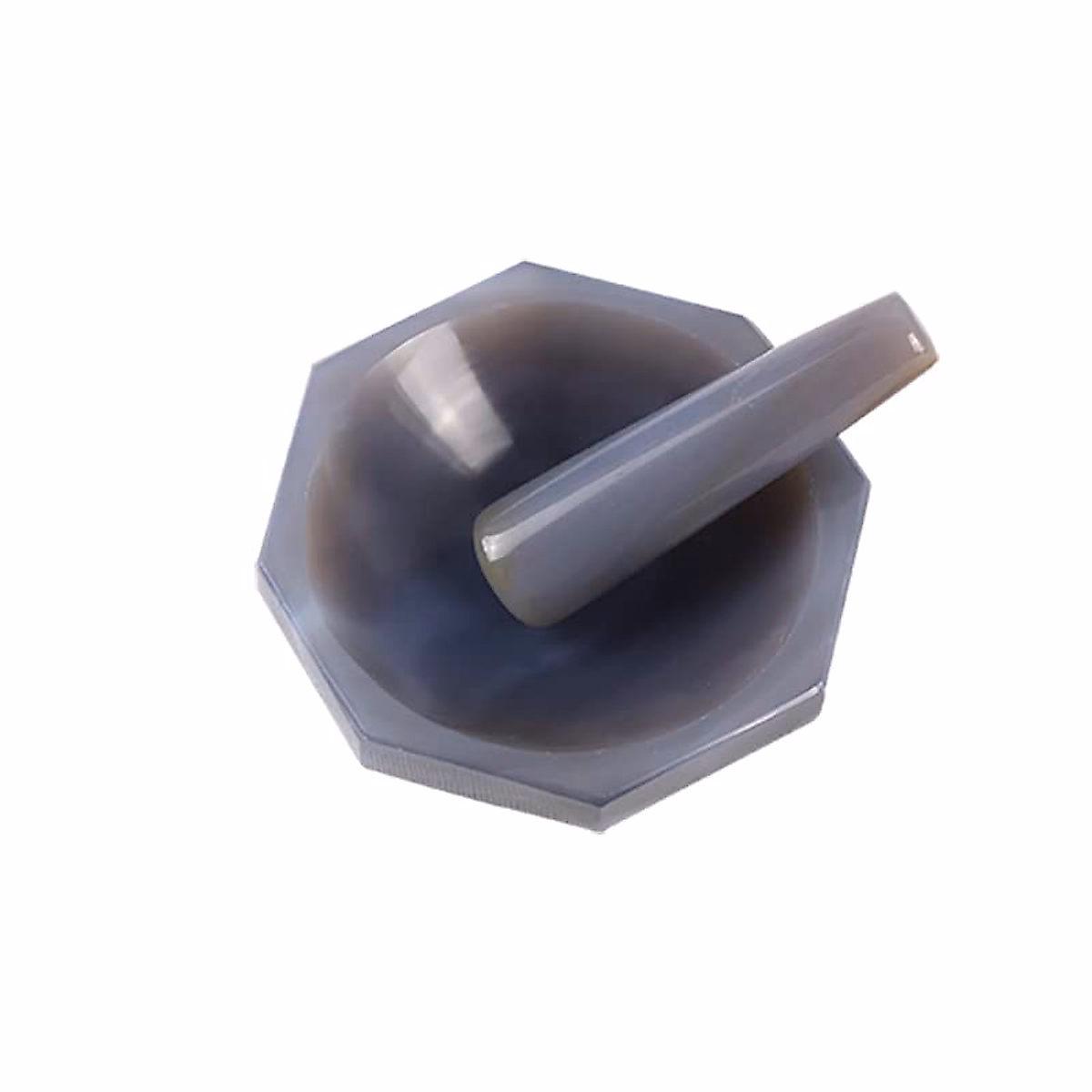 LAB4US Agate Mortar and Pestle Set ID 65mm Natural Agate Grinder for Lab Grinding Polished Brazilian Agate Internal Diameter 65mm, External Diameter 80mm; Depth 16mm; Hardness 7-7.2(65mm)