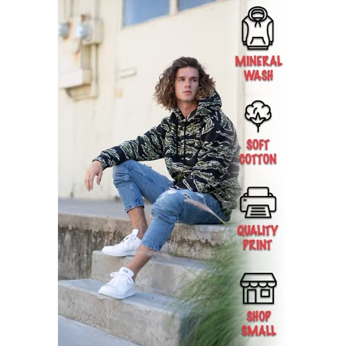 ShirtBANC Camouflage Sweater Unisex Blank Sweatshirts Camo Hoodies, XS-3XL