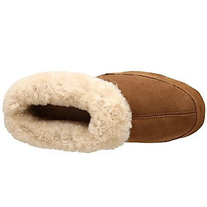 Acorn Shearling Bootie Slippers for Women - Genuine Sheepskin, Memory Foam, Non-Slip, Durable - House Slippers with Indoor/Outdoor Sole