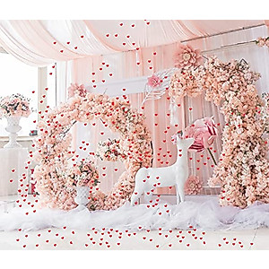 ONLYKXY 200Pcs Sponge Confetti Decor Flower Confetti Heart Shape Petals Confetti Table Wedding Decoration Glitter Confetti for Wedding Party Valentine's Day Scatter Ponge Petal Confetti (Red)