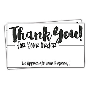 50 Thank You for Your Order Cards - Customer Thank You Cards - Package Insert