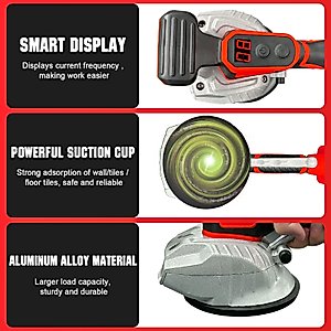Cordless Tile Vibration Leveling Machine,for Milwaukee 18V Battery, Tile Vibrator Tool with 8 Adjustable Speed & Superior Suction & Digital Display
