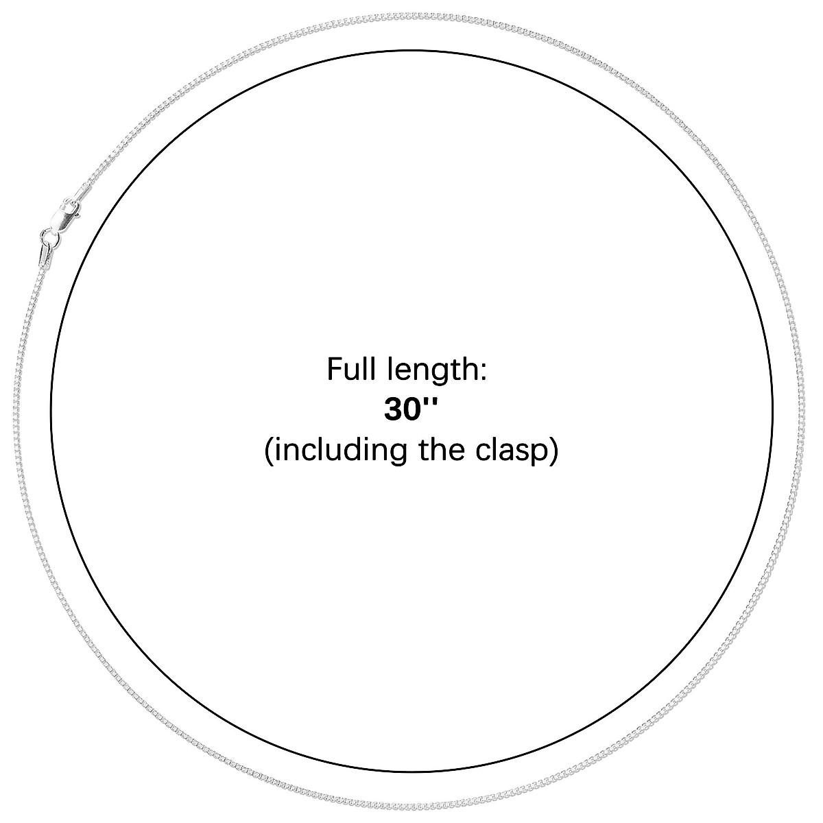 ASHINE Silver Chain Sterling Silver Chain Silver Chain Necklace for Women Silver Necklace Chain (1mm Box Chain Lobster Clasp 30 Inches)