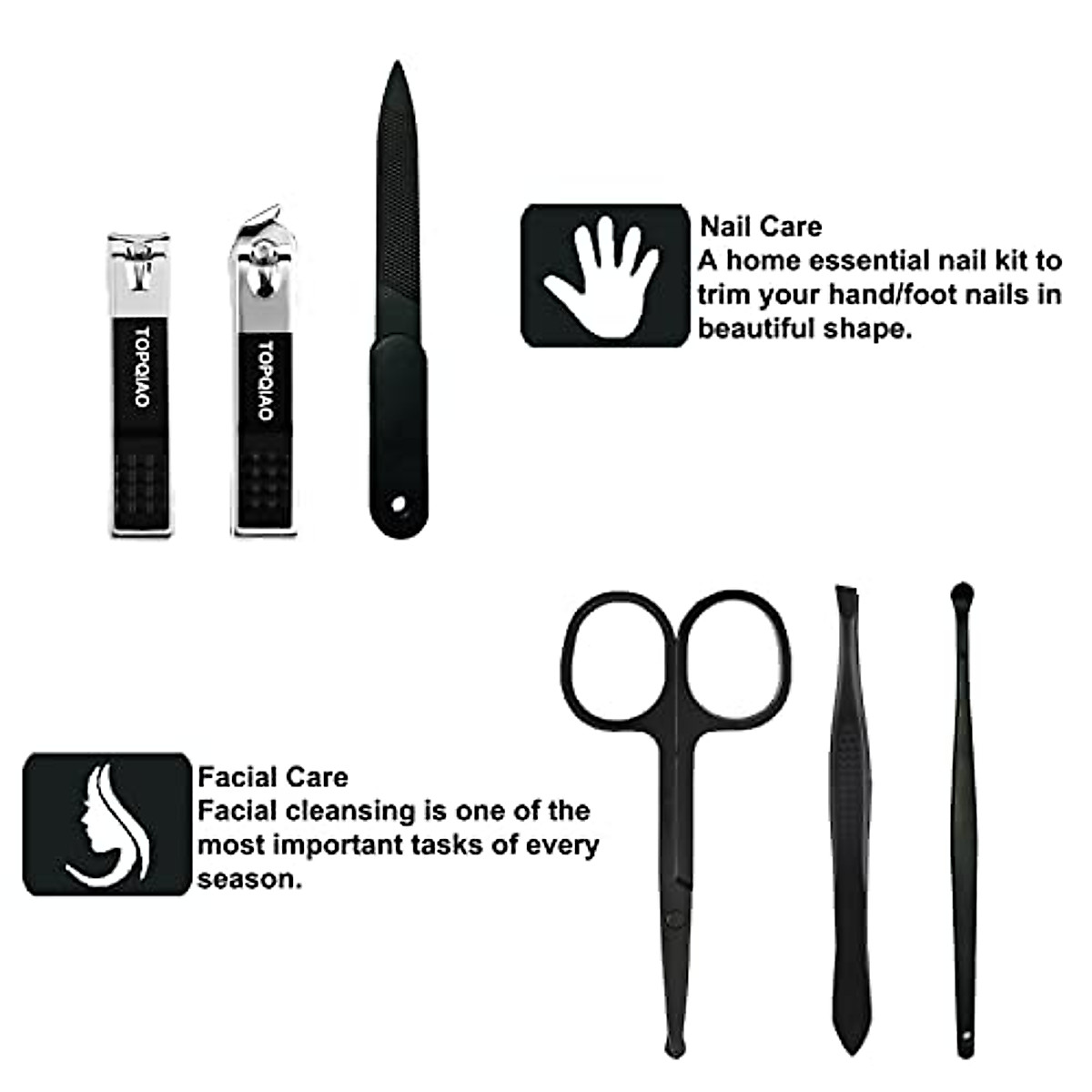 Nail Art Set Nail Clipper Pedicure Set, 6 Piece Nail Scissors, Sharp Stainless Steel Nail and Toenail Scissors,. Nail Care Tools with Luxury Travel Case