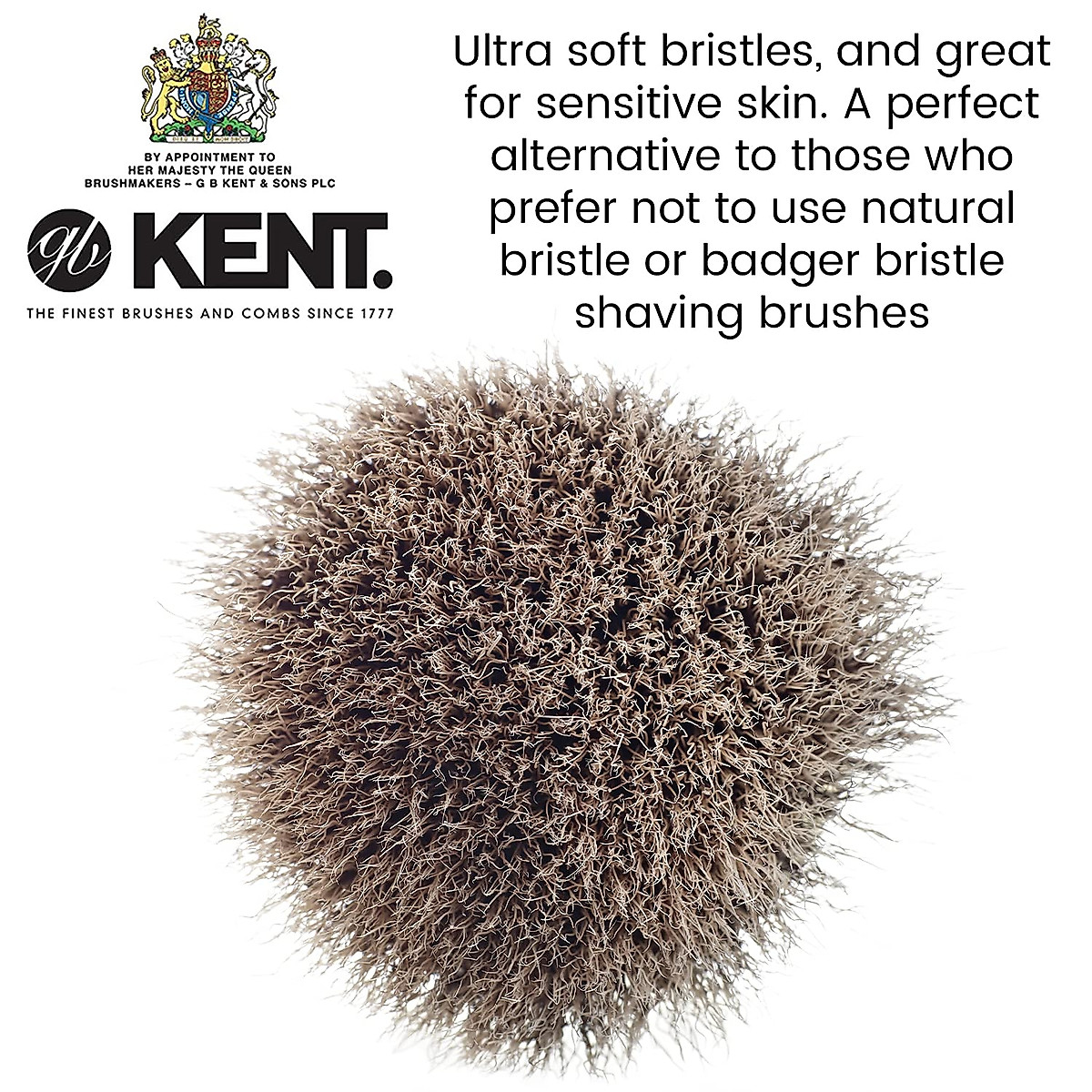 Kent INF1 Infinity Ultra-Soft Silvertex Bristles Shaving Brush Synthetic Bristles Crimped to Emulate Real Badger Bristle for Ultimate Shave Experience Perfect Lather for Shave Cream and Shaving Soap