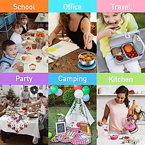 CasaCulina 6x1.6 oz Salad Dressing Container To Go, Stainless Steel Small Condiment Containers with Leakproof Silicone Lids, Reusable Sauce Containers for Lunch Boxes, Picnics and Travel