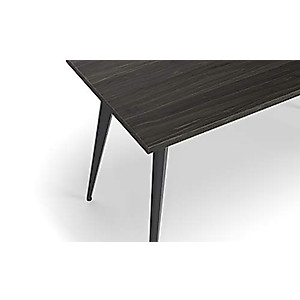 HON Basyx Commercial-Grade Executive Desk, Angled Metal Legs, 55", Gray