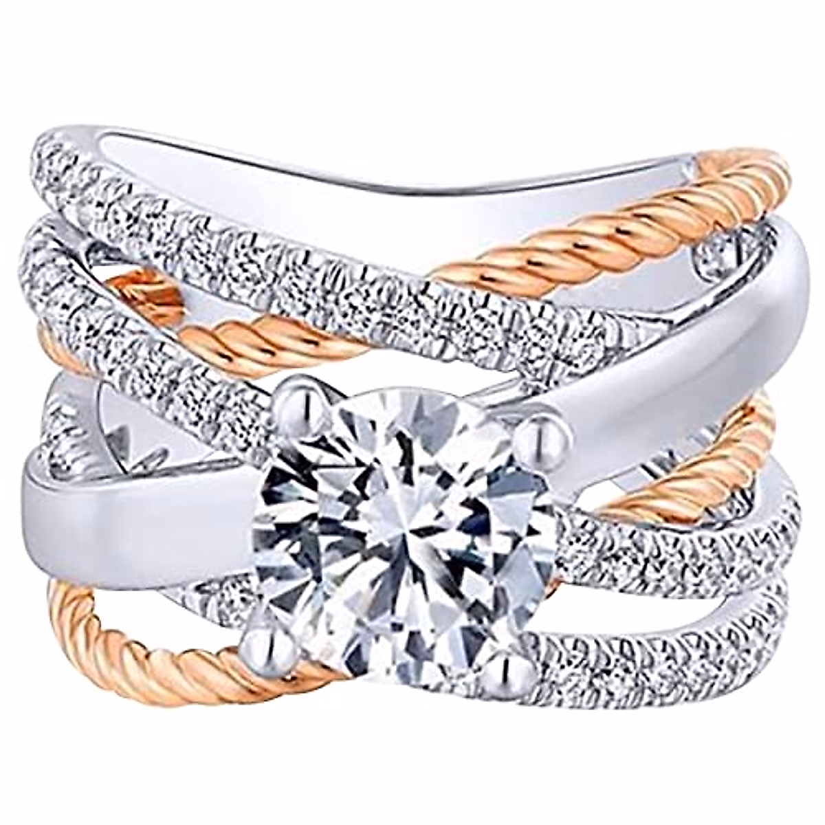 Engagement Round Cut Zircons Women Wedding Rings Jewelry Rings for Woman Full Diamond Ladies Ring Casual Rings for Women (Gold, 11)