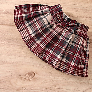 Mubineo Baby Girl Christmas Clothes Plaid Outfits Long Sleeve Romper Overall Skirt Dress Cute Newborn Outfit (Td Wine Red Plaid, 12-18 Months)