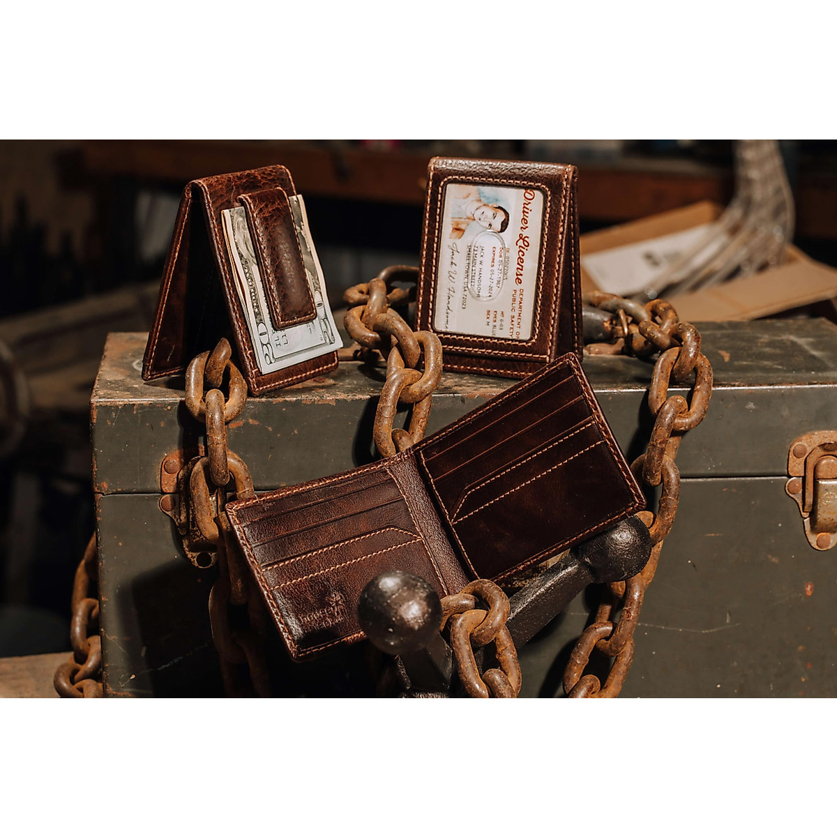 House of Jack Co. IVOR Bifold Wallet With Money Clip | Front Pocket Wallets for Men | Super Strong Magnet | Slim Card Holder (brown)