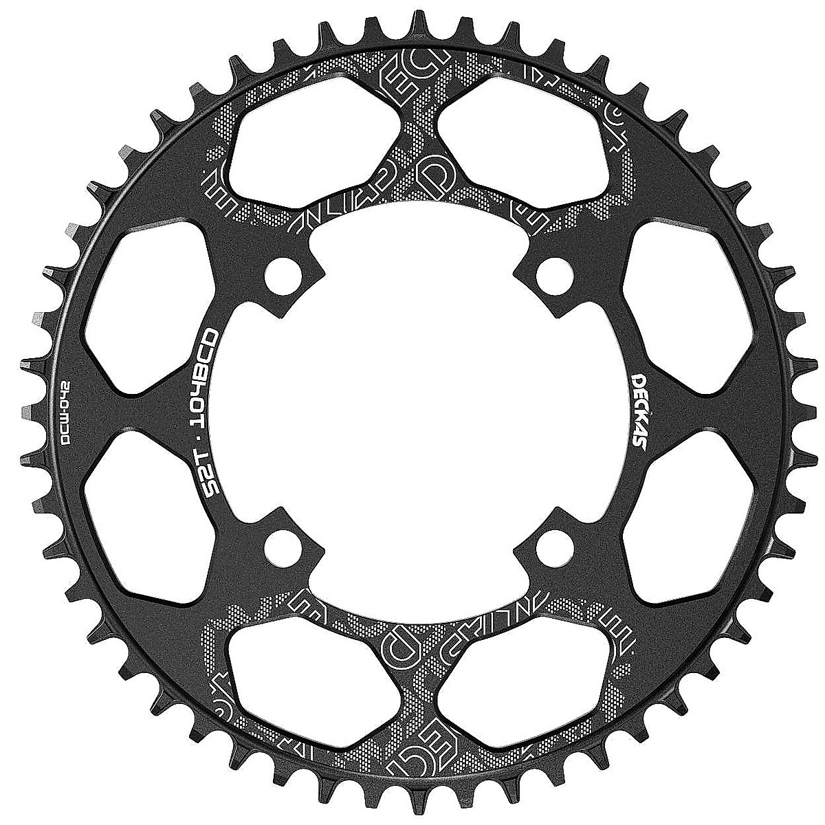 104mm BCD Narrow Wide Tooth Round Bicycle Chainring 40T 42T 44T 46T 48T 50T 52T CNC Machined Alloy Fits 8 to 12 Speed Chains (52T Round Chainring)
