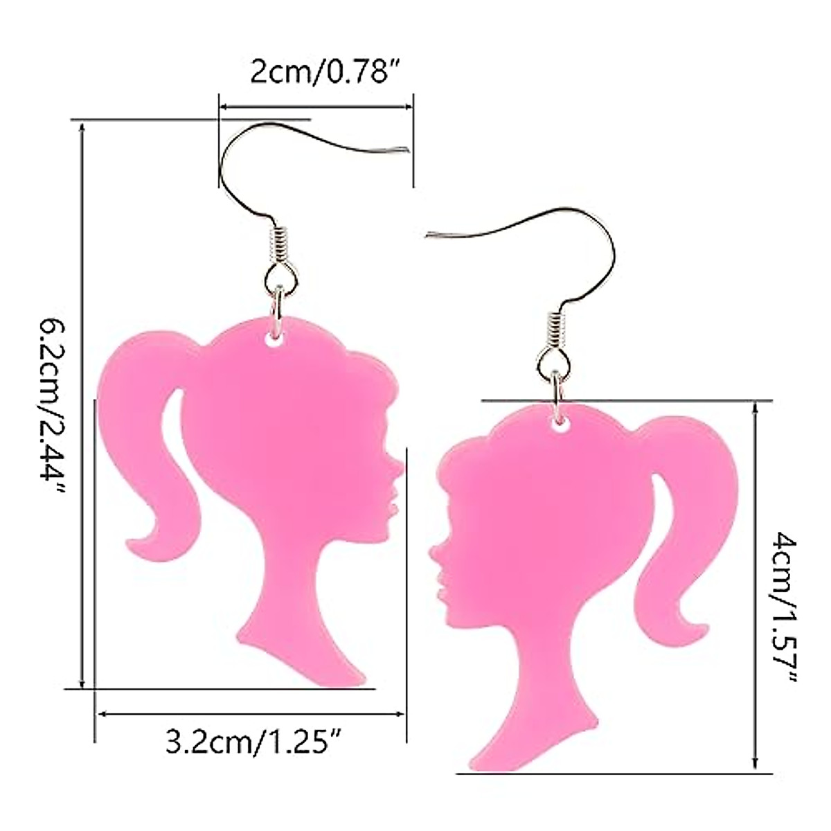 Pink Earrings for Women Girls,Earrings Trendy Red Pink Acrylic Print Love Earrings for Couples Valentine's Day Gifts