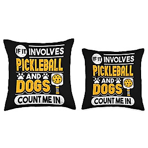 Malpickleballthem Dogs and Pickleball Lover Throw Pillow, 18x18, Multicolor